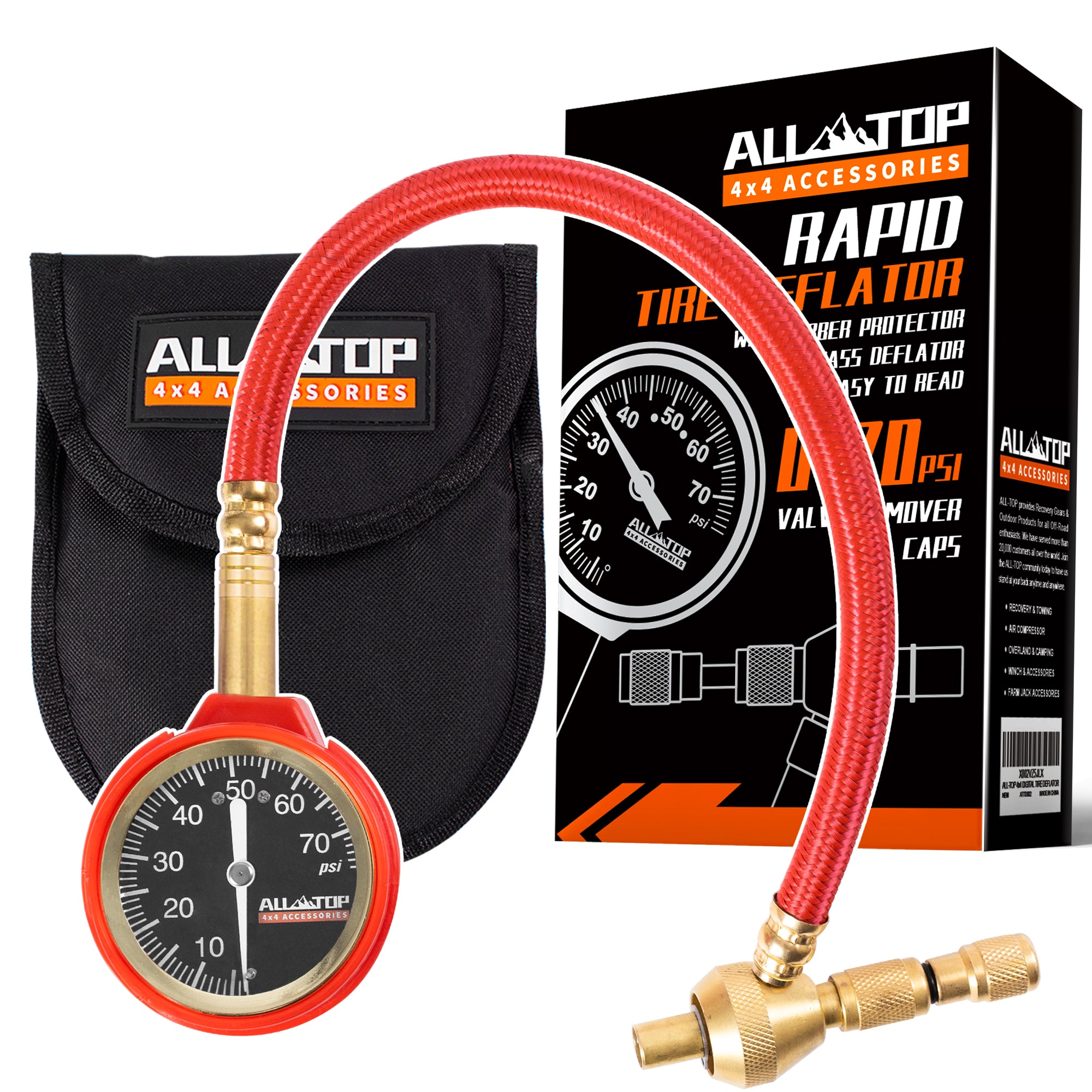 Rapid Tire Deflator w/ Gauge, 0-70 PSI | ALL-TOP