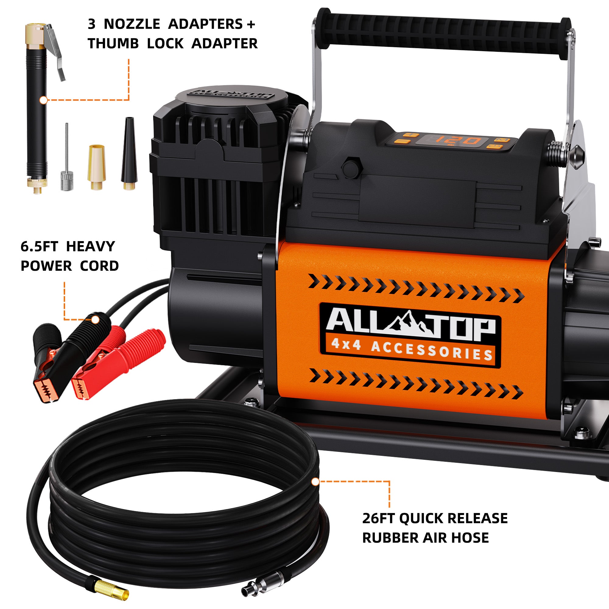 Air Compressor Kit w LCD Control Panel 150PSI 7.06 ft Min 12V DC